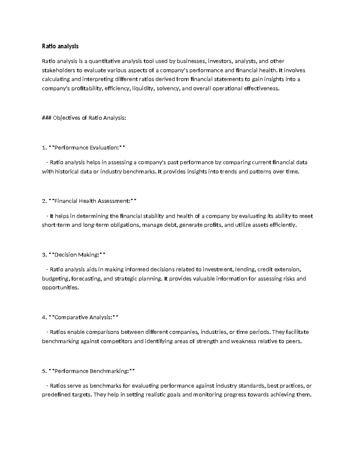 Advance .. Theory - Ratio analysis Ratio analysis is a quantitative ...