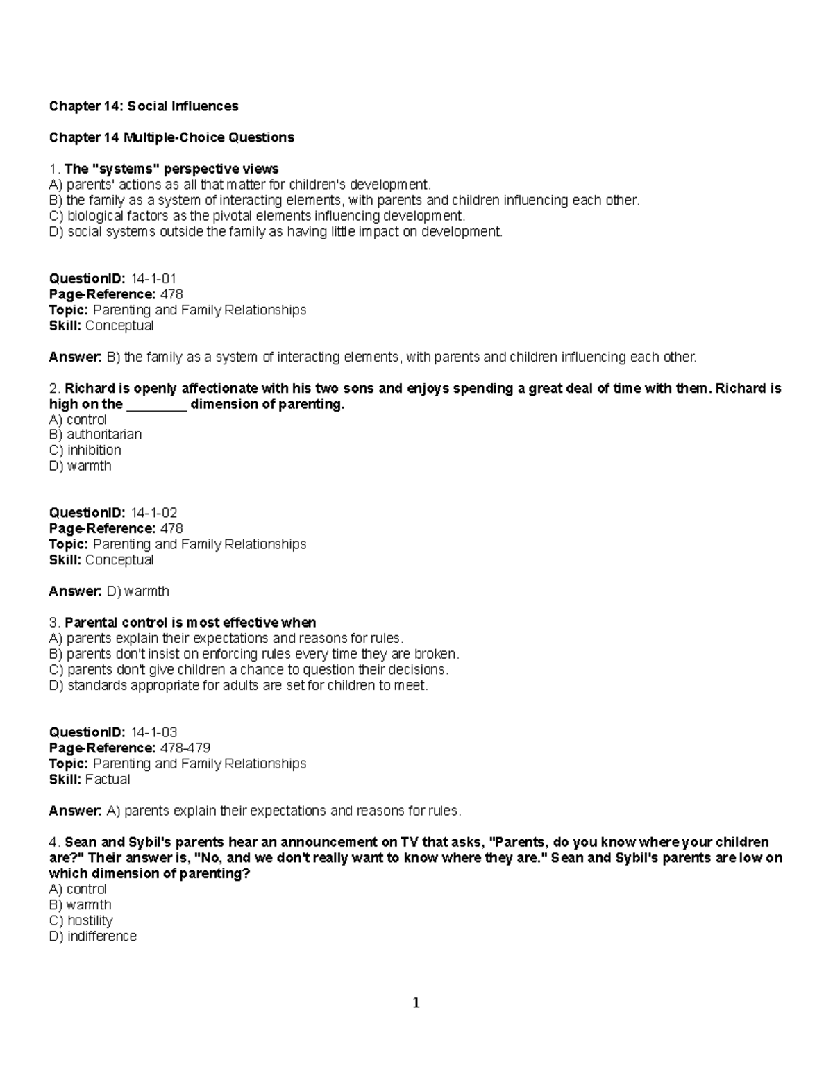 Chapter 14 Social Influences - Chapter 14: Social Influences Chapter 14 ...