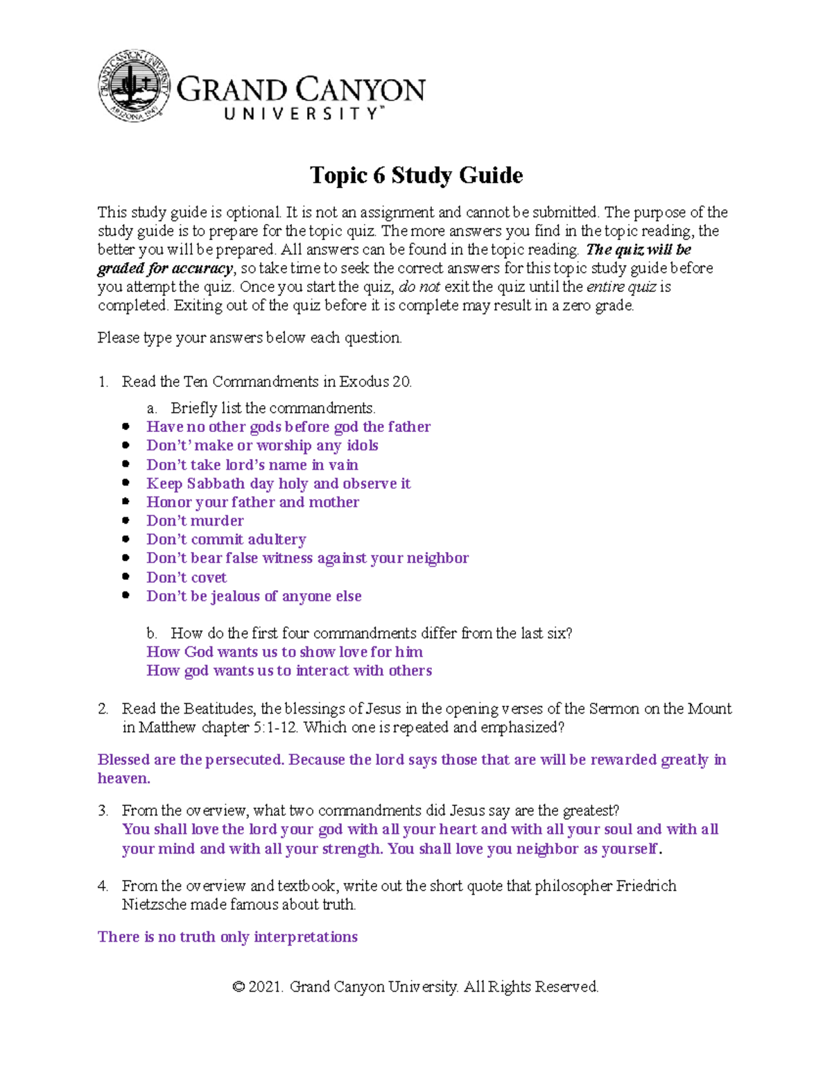 CWV-101 topic 6 Study Guide with answers review - Topic 6 Study Guide ...