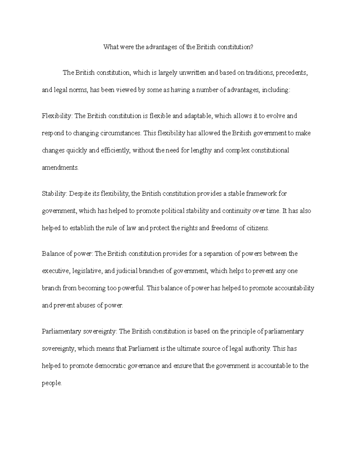 British constitution - This flexibility has allowed the British government to make changes ...