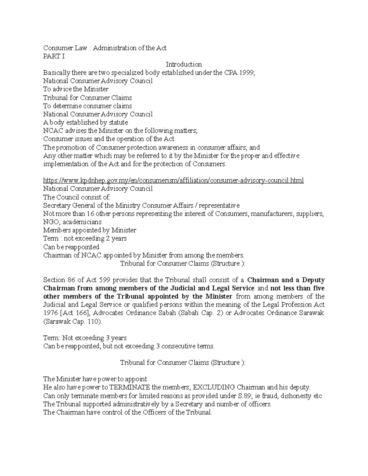 Consumer Law - kpdnhep.gov/en/consumerism/affiliation/consumer-advisory ...