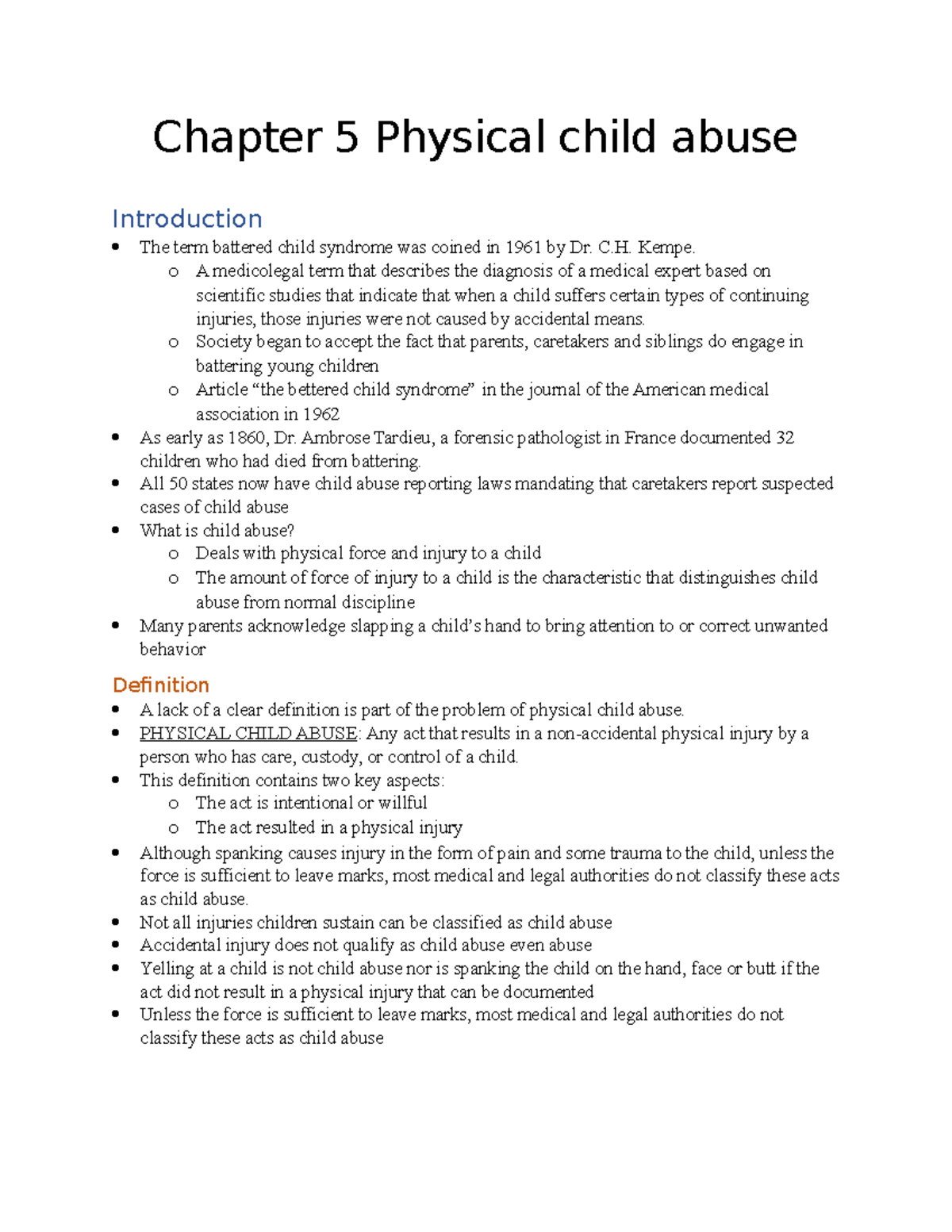 Chapter 5 Physical child abuse - Chapter 5 Physical child abuse ...