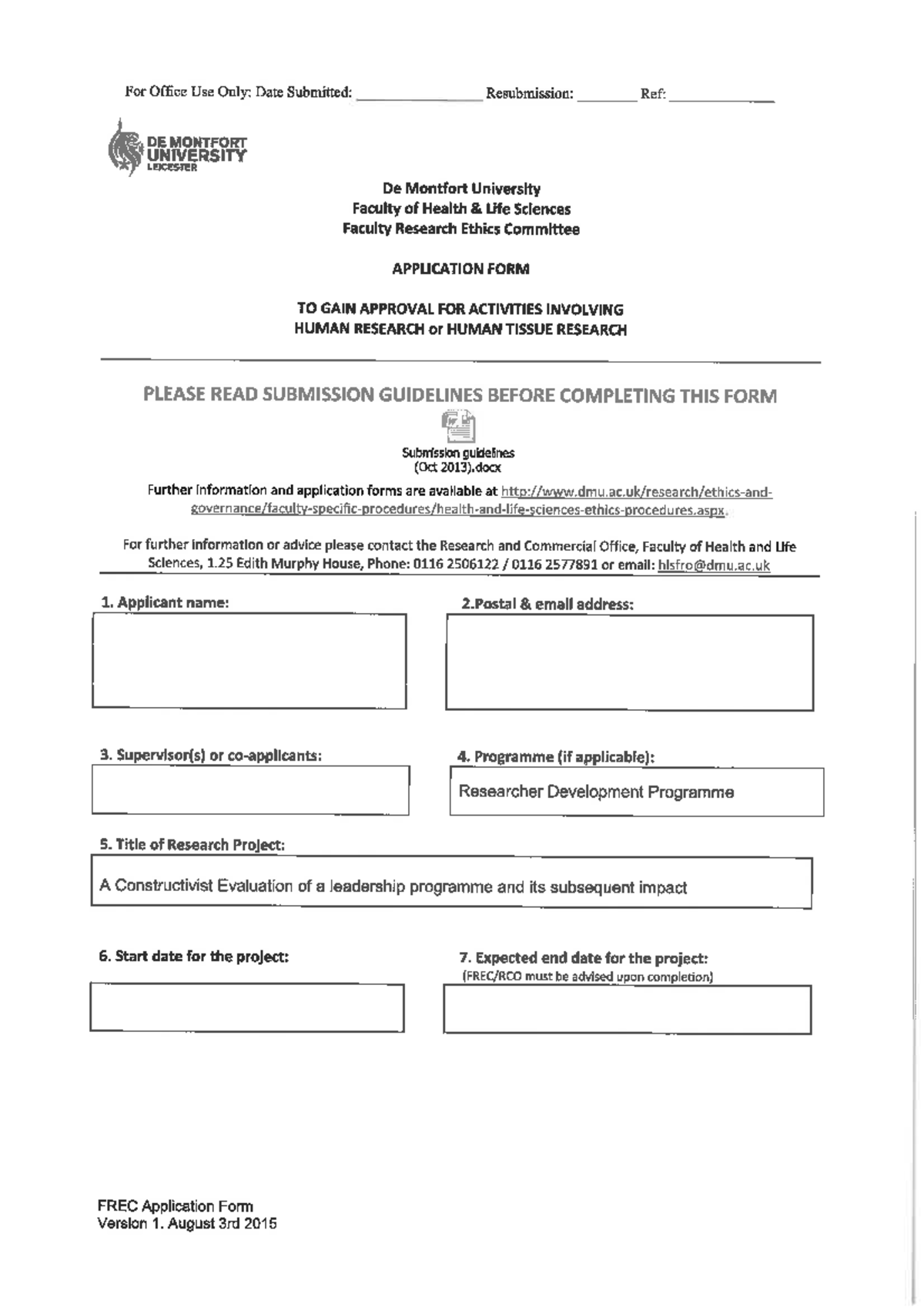 Example-application-form - software project proposal - Studocu