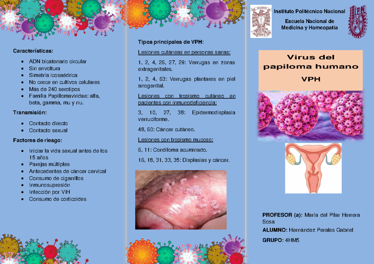 VPH triptico - buena información resumida para copiar, ayuda a mejorar ...