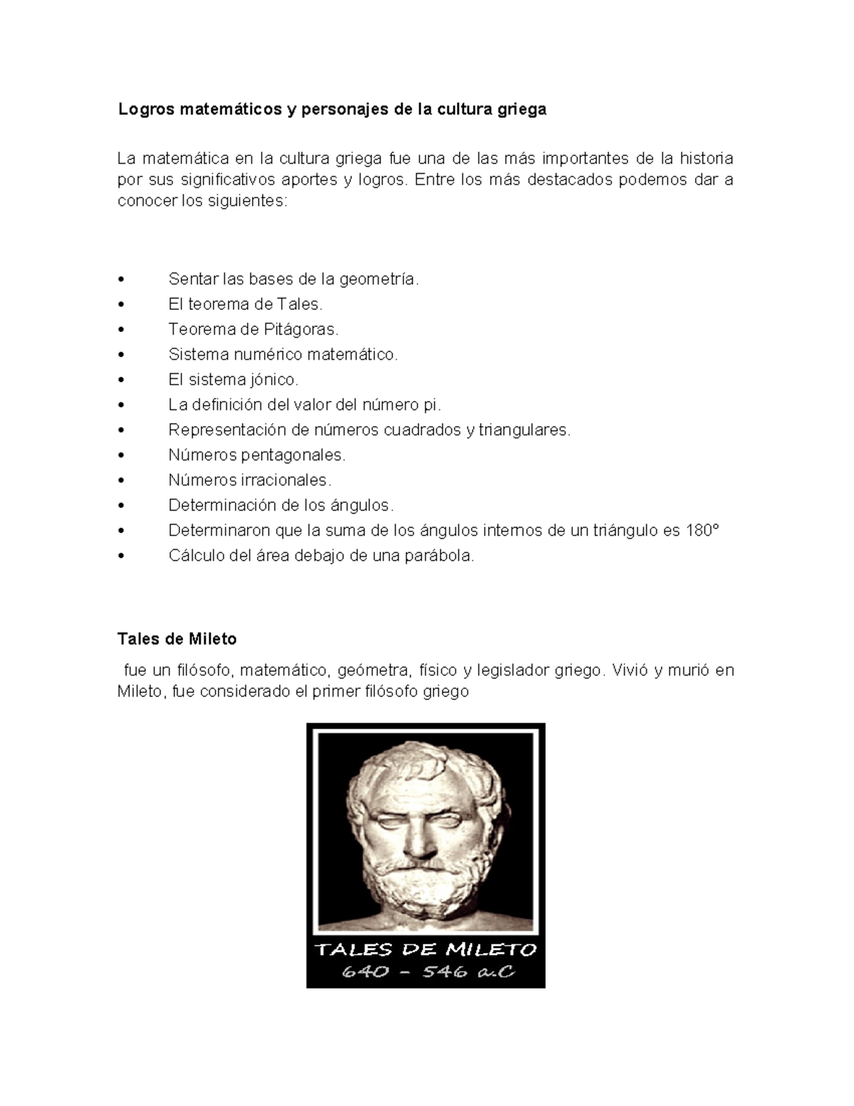 Cultura griega y las matematicas - Logros matemáticos y personajes de ...