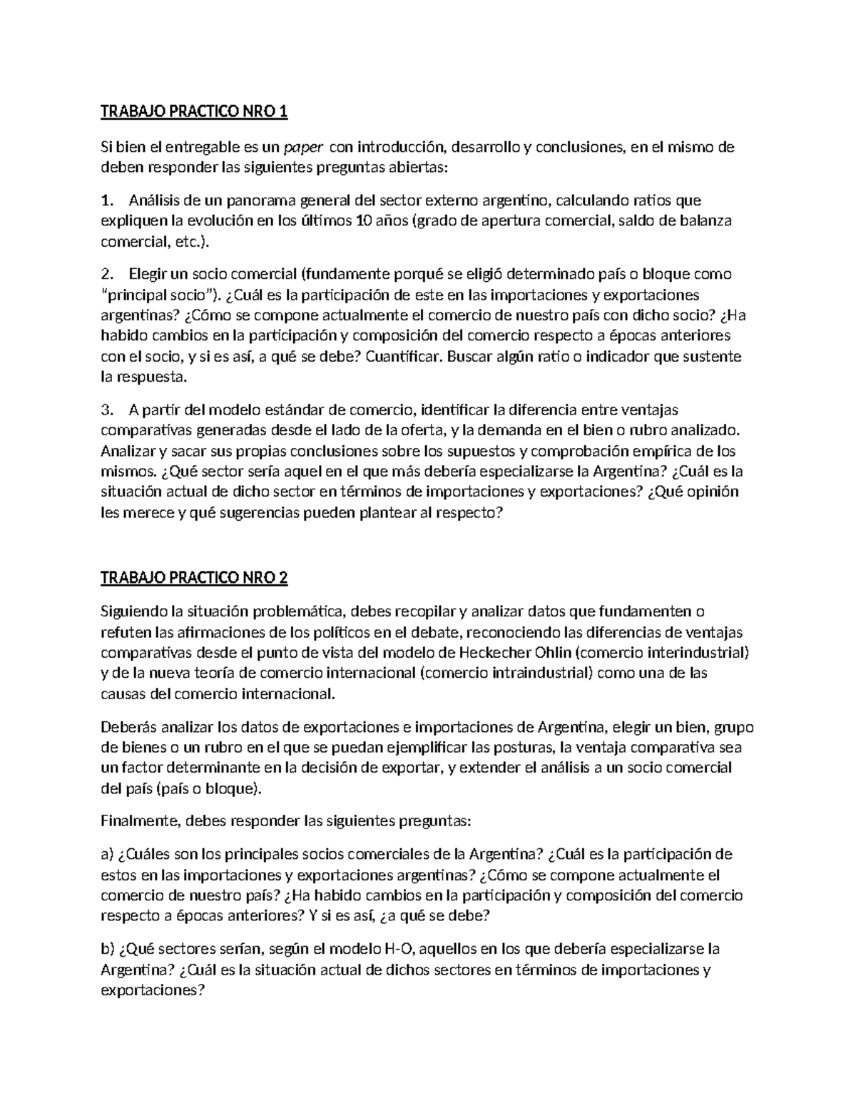 Consignas DE LOS TP - consigna de los trabajos practicos economia ...