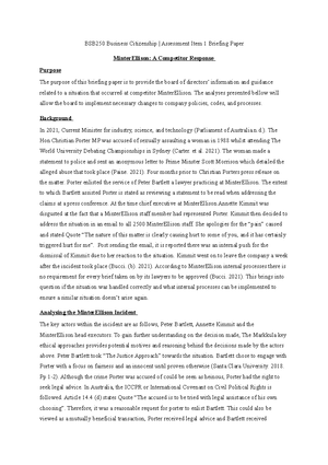 BSB250 Final Assessment - BSB250 – CSR Performance Research Report Word ...