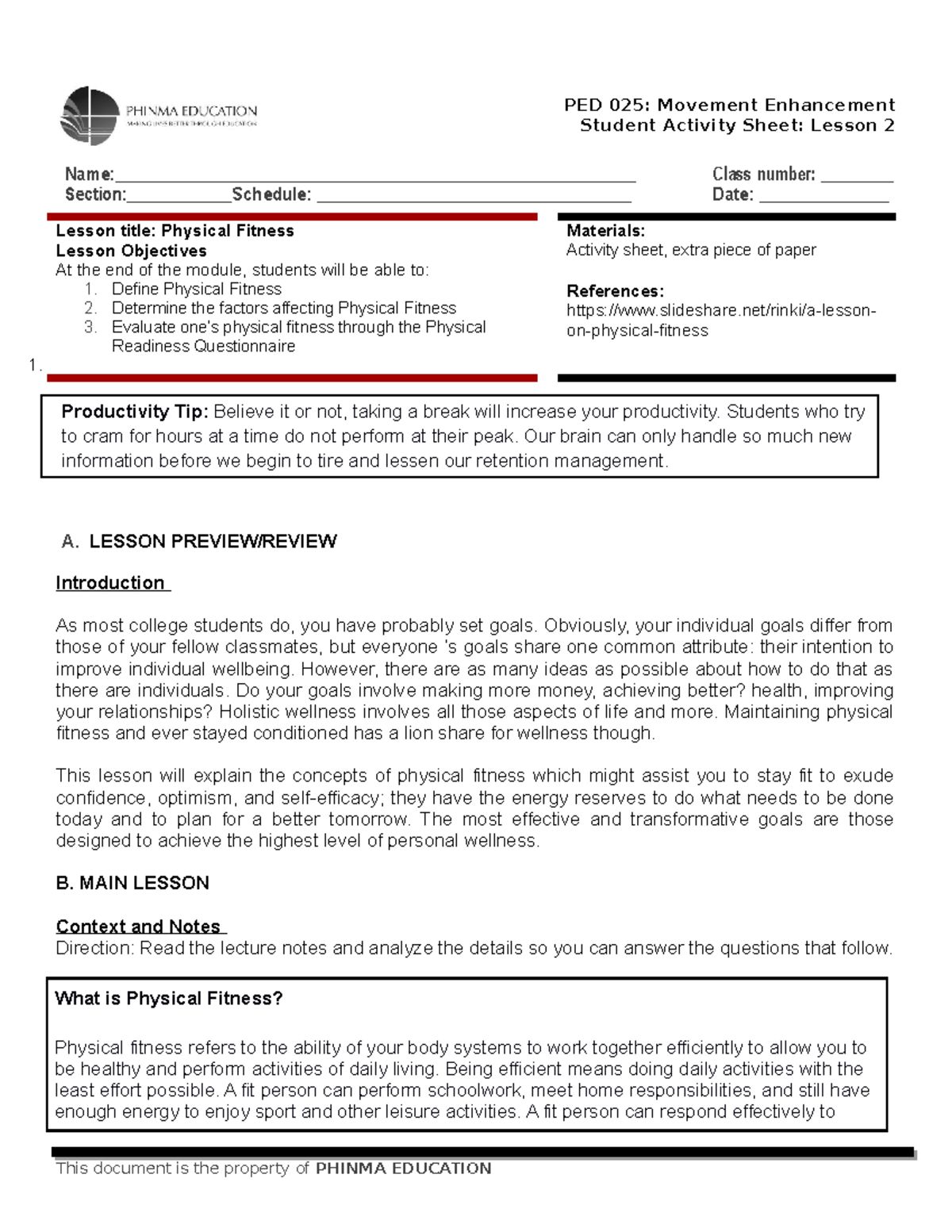 PED025 SAS Lesson 2 - This will serve as notes to students who needs to ...