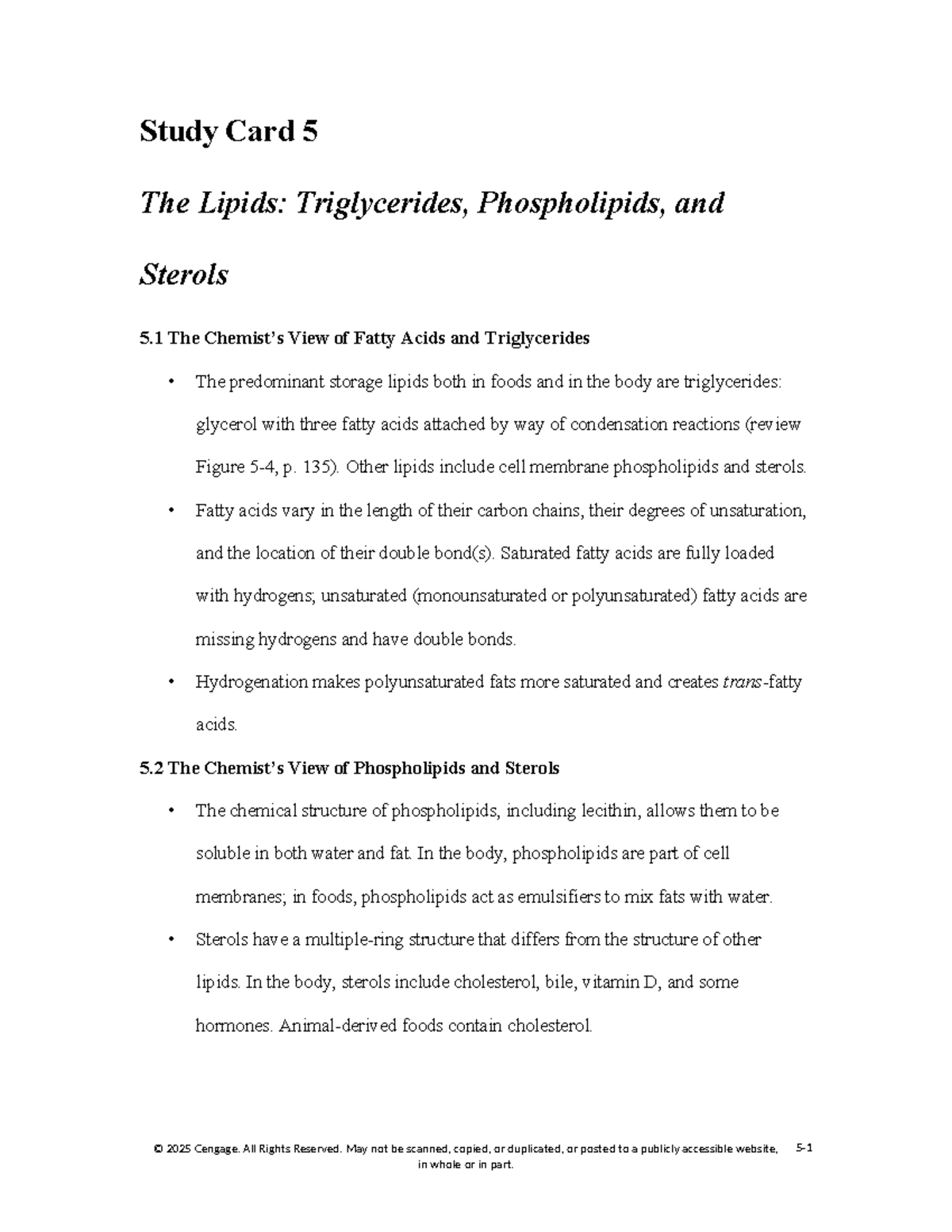 Study Chapter 5 - Extra textbook information in case you didnt read it - © 2025 Cengage. All ...