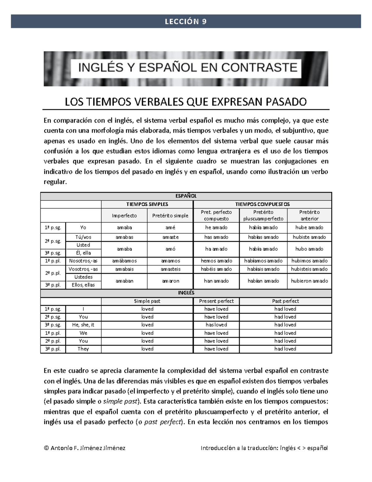 09 Tiempos que expresan pasado - LOS TIEMPOS VERBALES QUE EXPRESAN ...