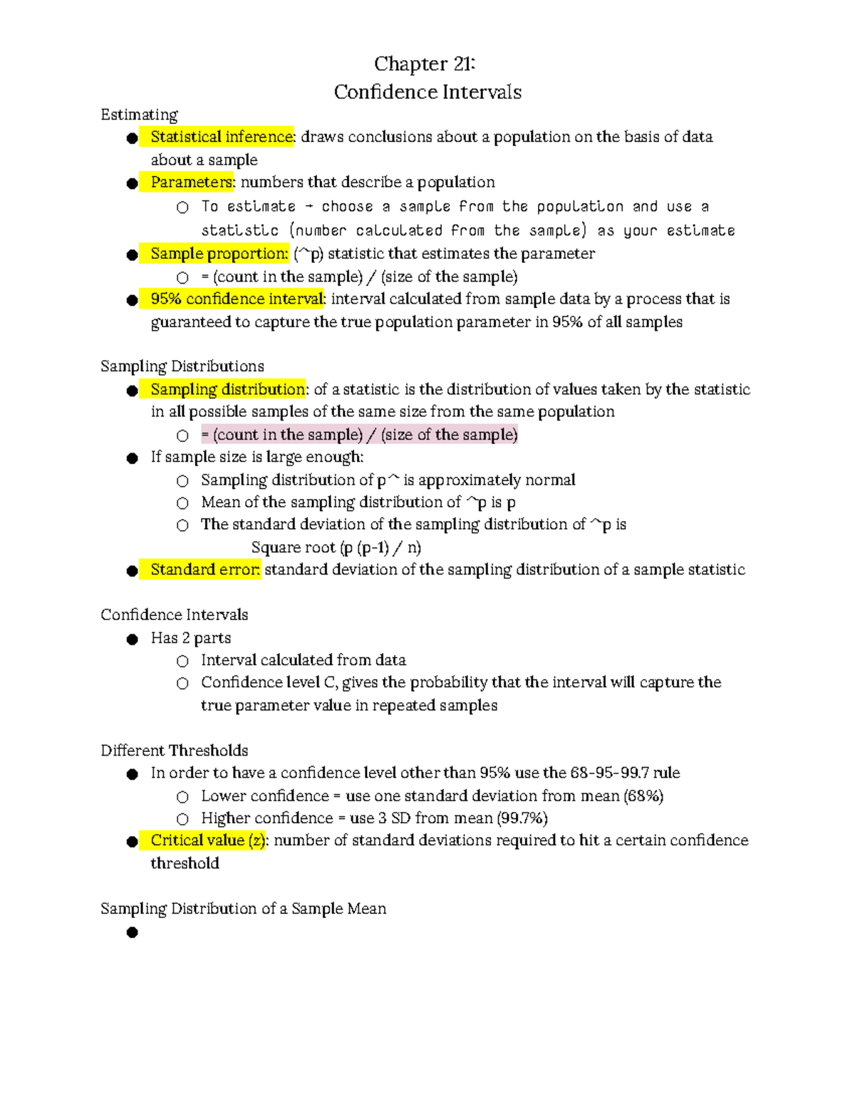 Stats 115 - CH21 - Confidence Intervals - Chapter 21: Confidence ...