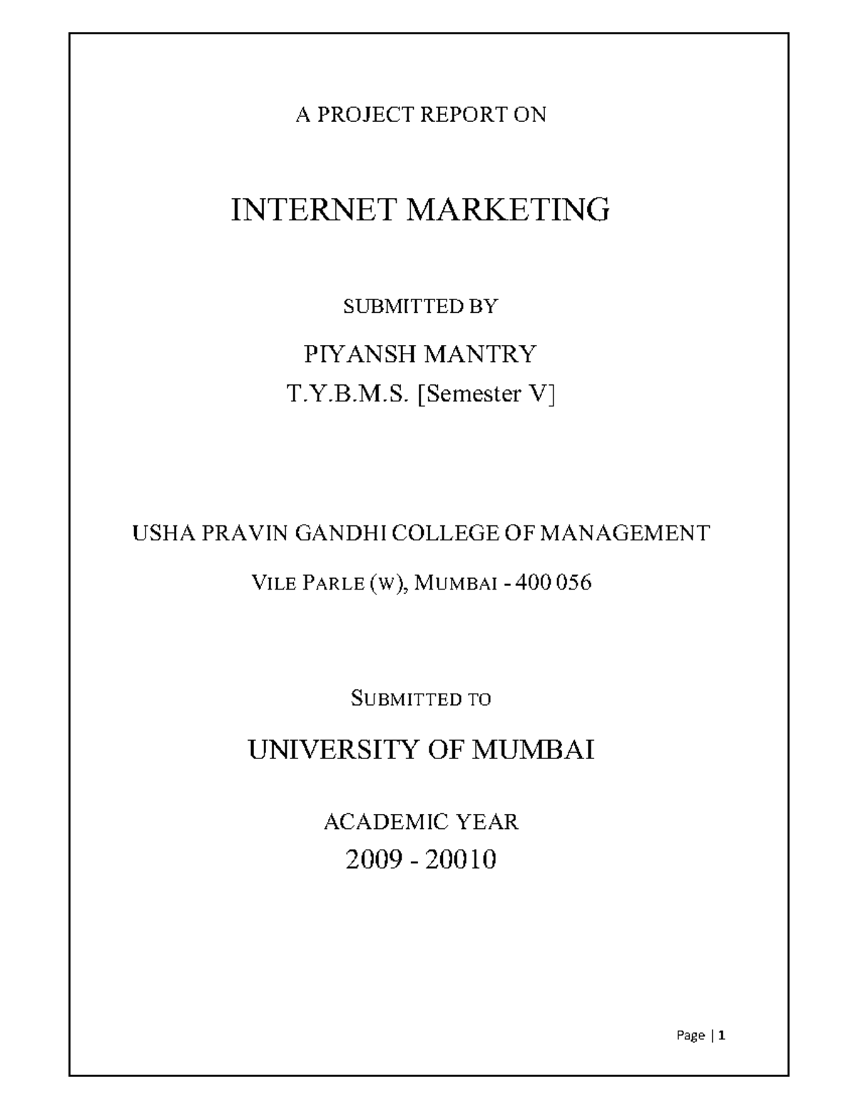 167664071 Blackbook Project on Internet Marketing - A PROJECT REPORT ON ...