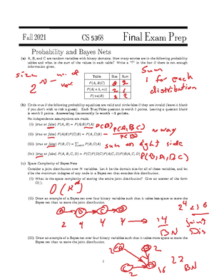 Final Exam prep BNand Prob key(3) - CS 5368 - Studocu