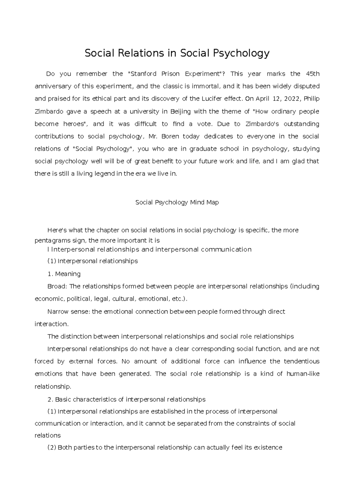 Social Relations in Social Psychology - On April 12 , 2022 , Philip ...
