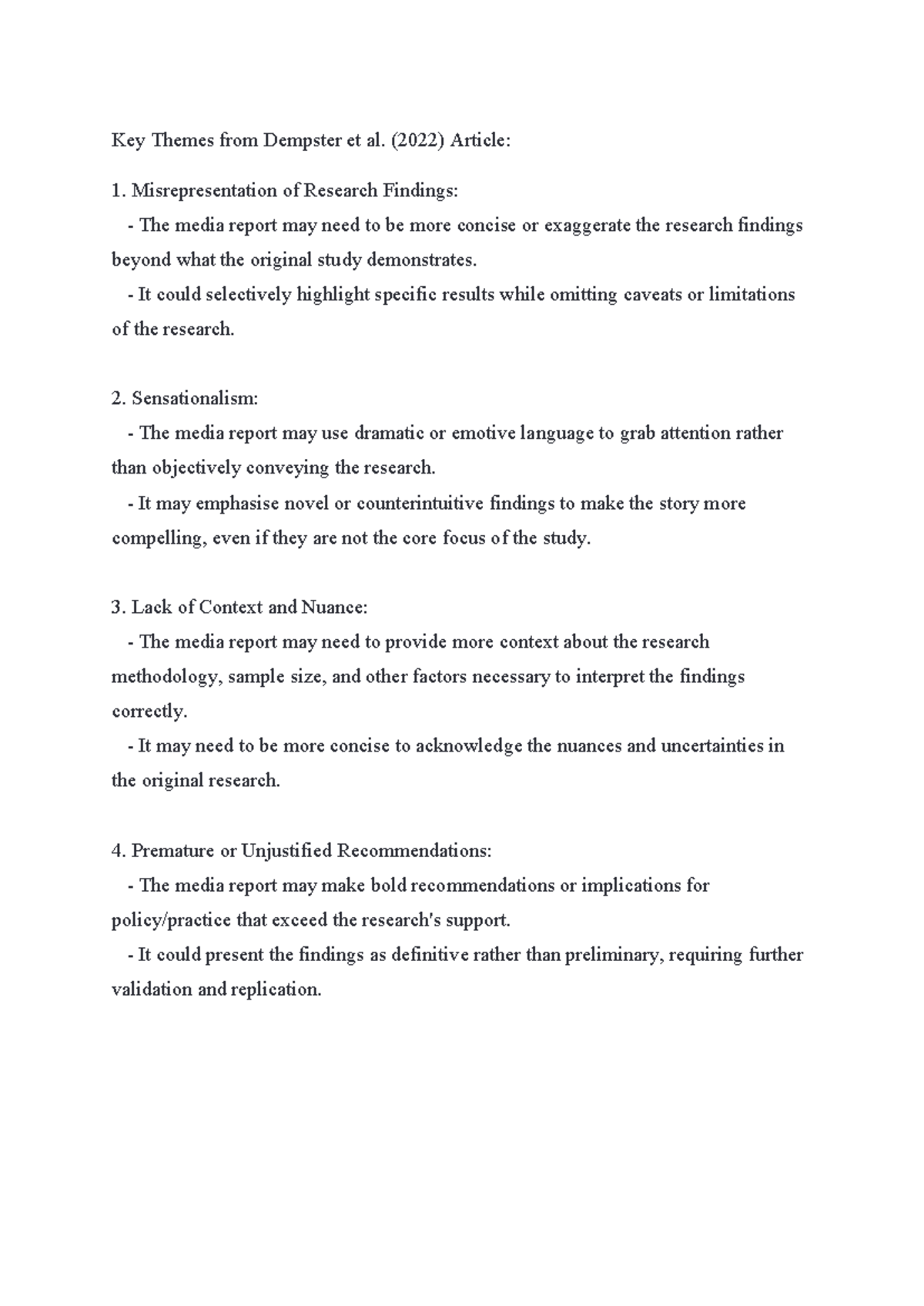 Resource note from media report - Key Themes from Dempster et al. (2022 ...