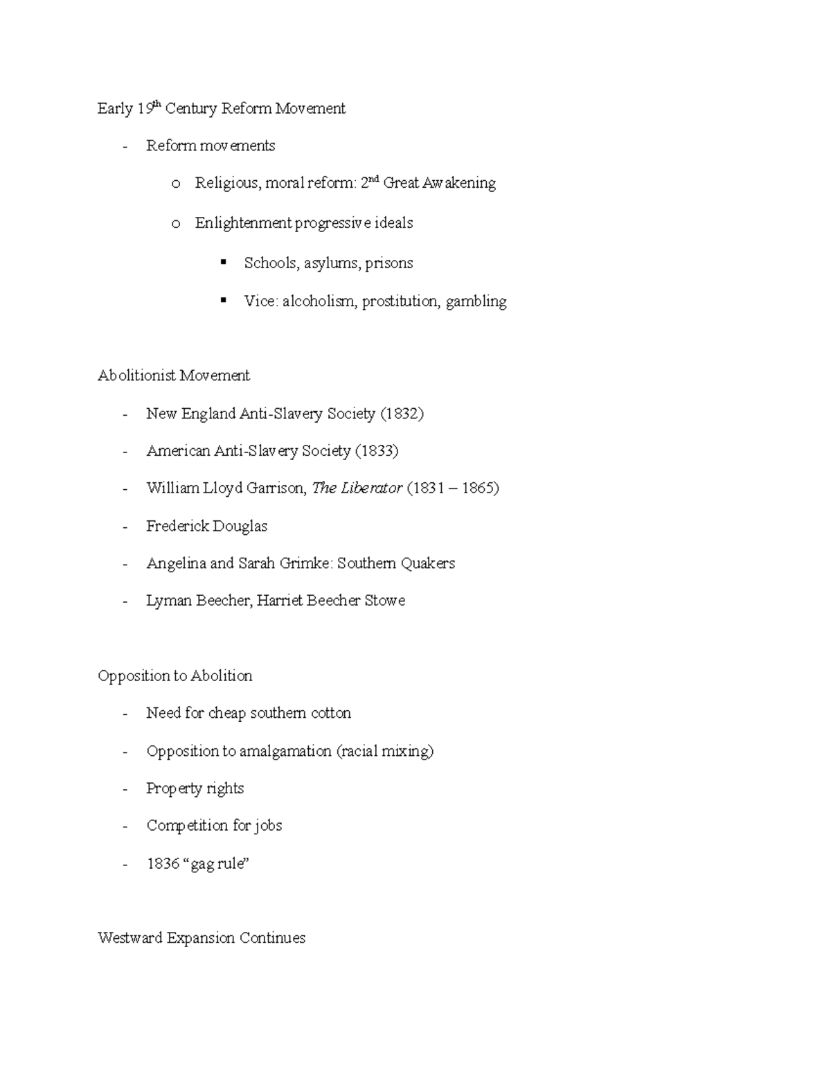 Abolition in Early America - Early 19th Century Reform Movement ...