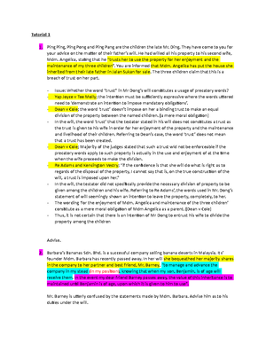 UCL Tutorial Topic 5 - Tutorial Topic 5 Questions Advise the following ...