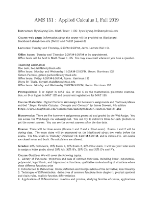 Ams161midtermfall 20monday - AMS151 - AMS 161-Midterm Monday-Fall 2020 NAME: Each numbered ...