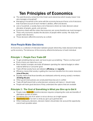 Principle of Economics George Mankiw Summary Notes Chapter 5 ...