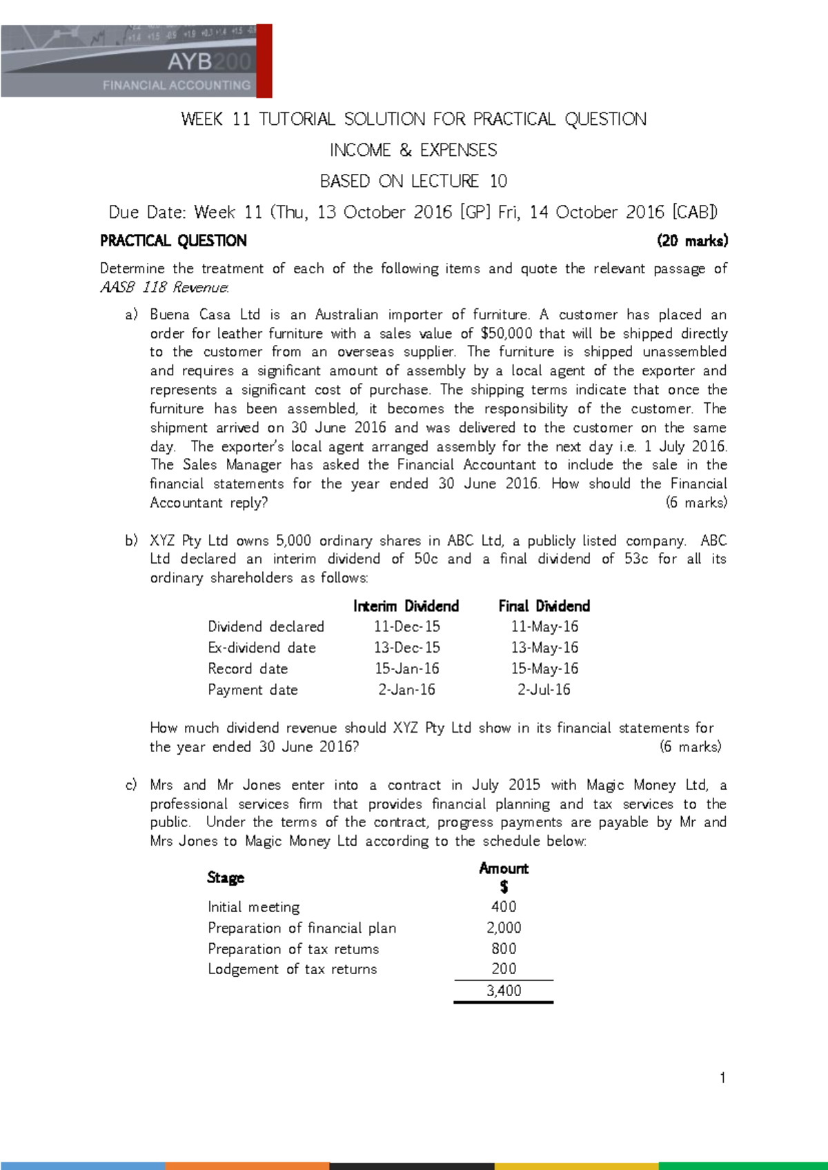 Week 11 Tutorial Solution for Practical Question - WEEK 11 TUTORIAL ...
