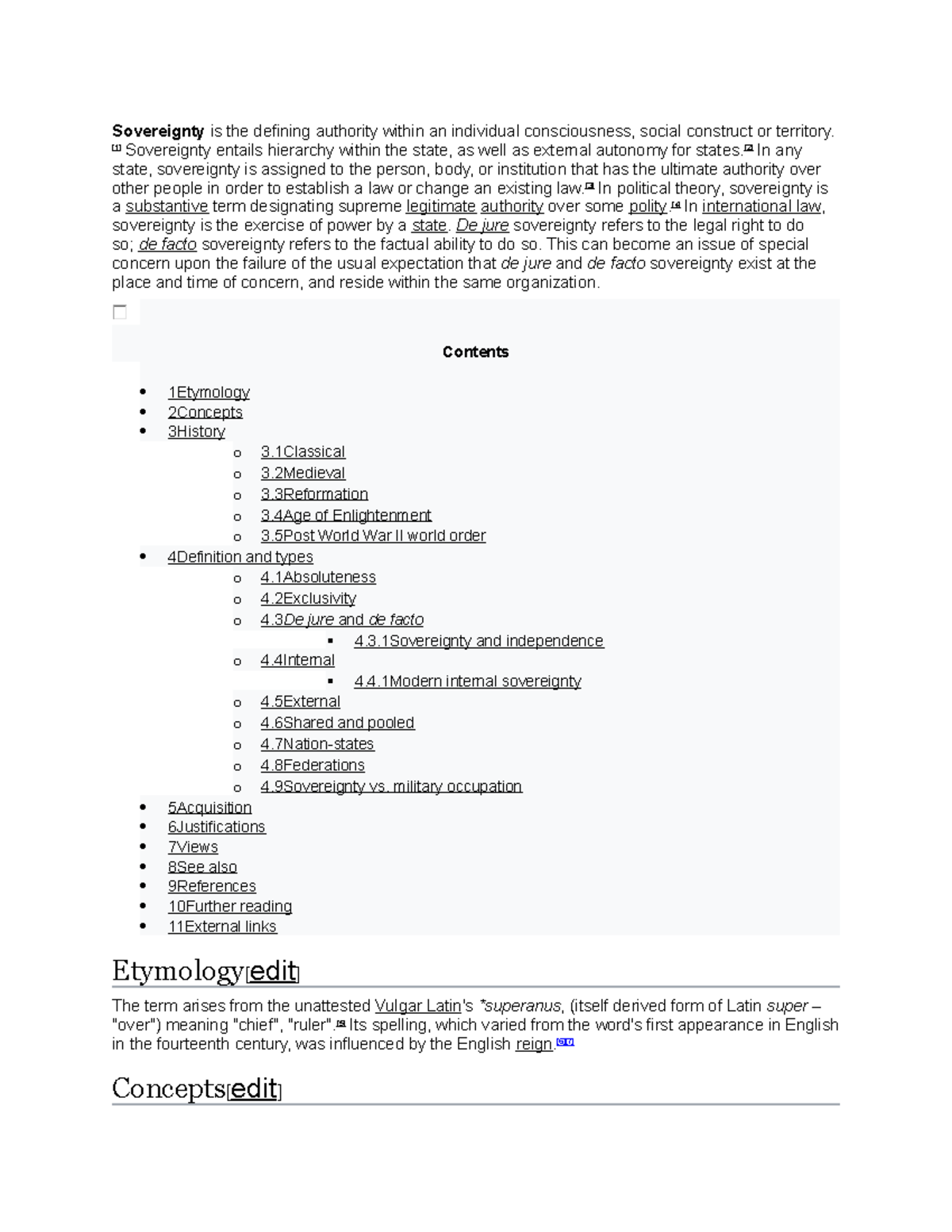 Sovereignty - [1] Sovereignty entails hierarchy within the state, as ...