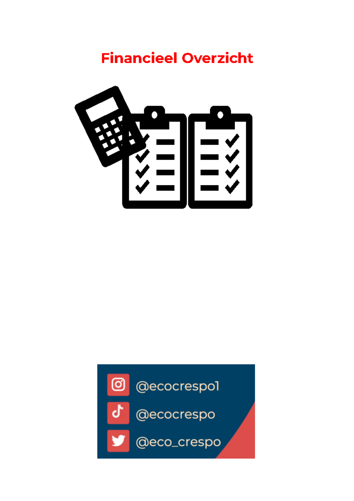 Financieel Overzicht - Budgetstrategieën - Financieel Overzicht 2 ...