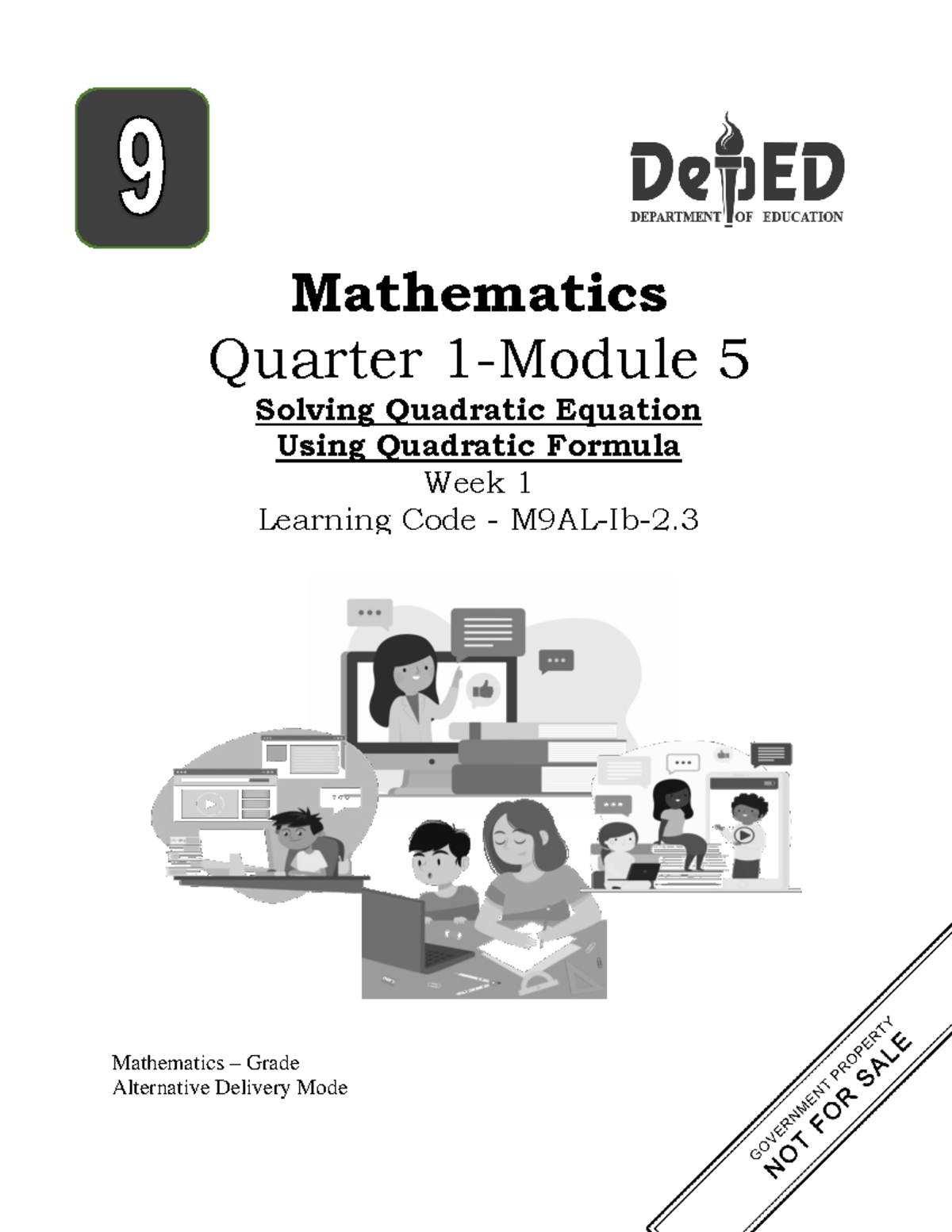 Math 9 Q1 Mod5 - Math - Mathematics – Grade Alternative Delivery Mode ...