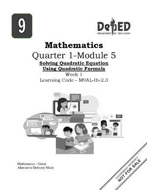 Math 9 Q1 Mod1 - Math - Mathematics – Grade 9 Alternative Delivery Mode ...