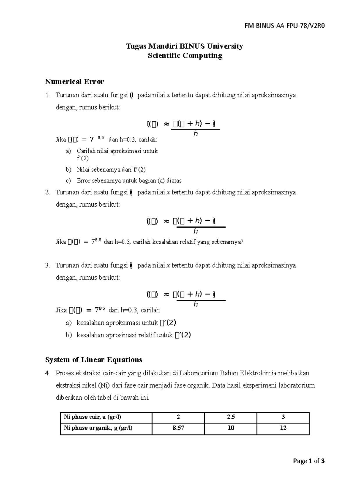 Tuga pra UTS MATH6183001 2023 – Scientific Computing - FM-BINUS-AA-FPU-78/V2R Page 1 of 3 Tugas ...