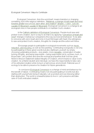 Ecological Conversion - (2021, June 24). Laudato Si’ Movement. Laudato ...