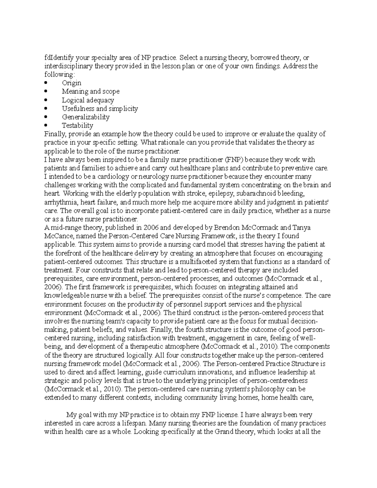 D board 501NP - discussion - fdIdentify your specialty area of NP ...