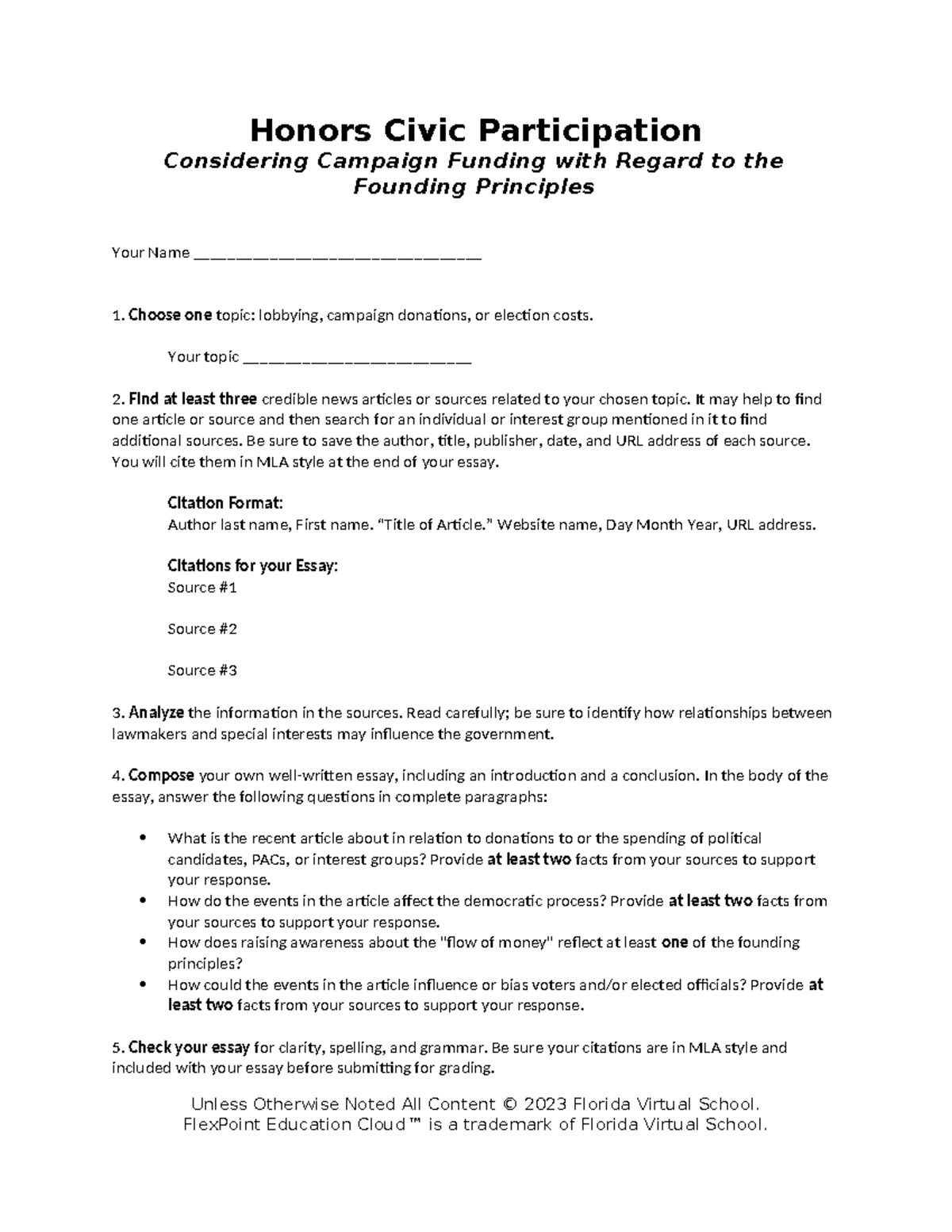 Honors civic participation template - Honors Civic Participation ...