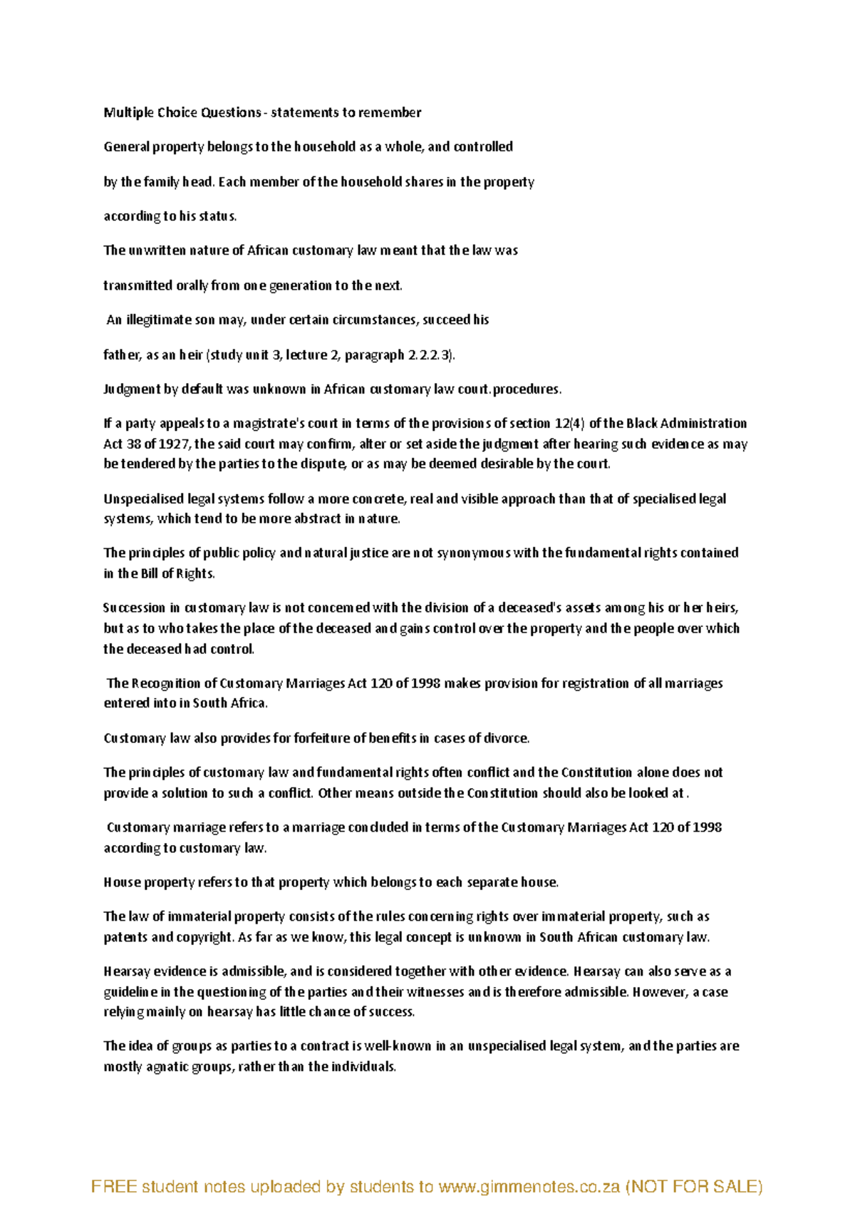 Multiple Choice Questions statements to remember - Multiple Choice ...