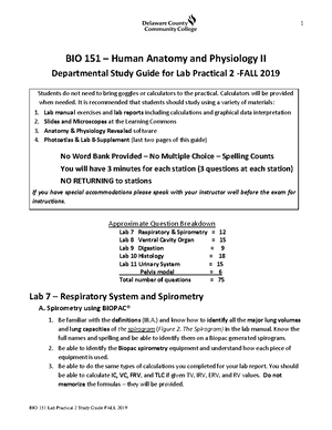 Lab Practical 1 Study Guide - BIO 151 - DCCC - Studocu