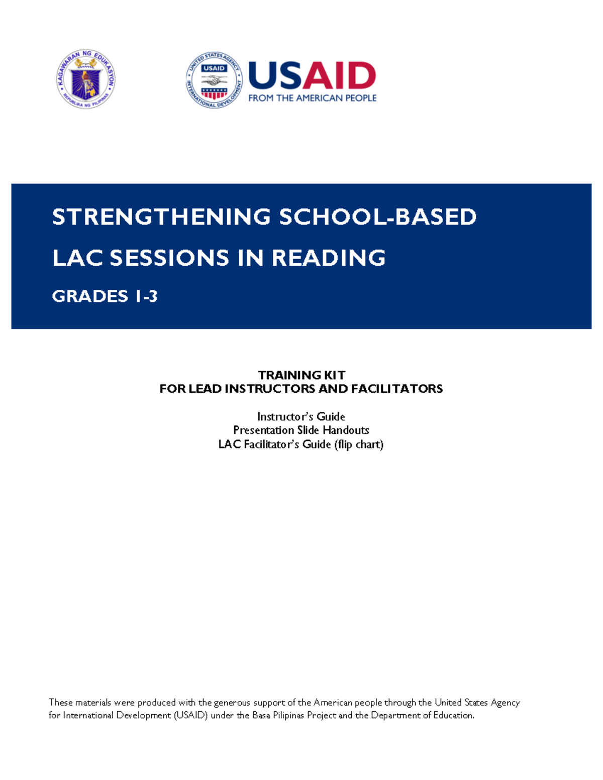 Strengthening School- Based LAC Session IN Reading Grade 1-3 - These ...