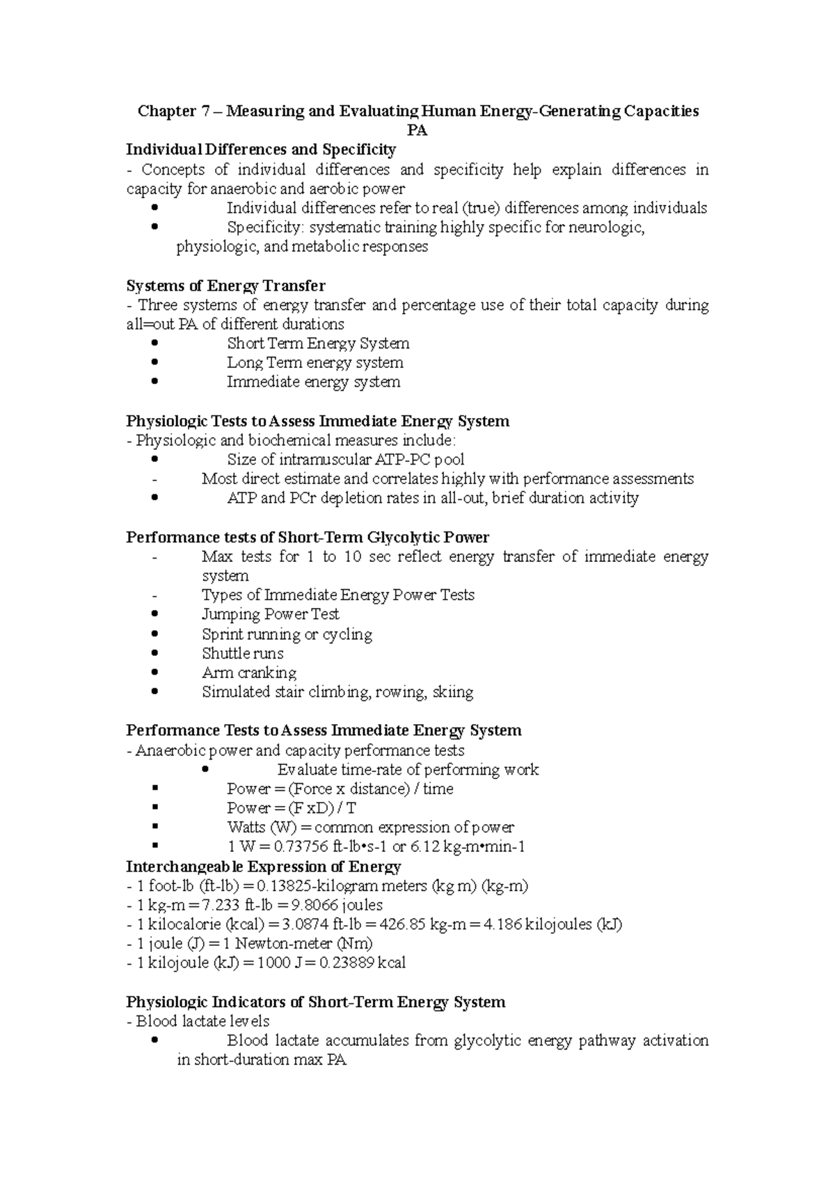 Chapter 7 Measuring and Evaluating Human Energy - Chapter 7 – Measuring ...