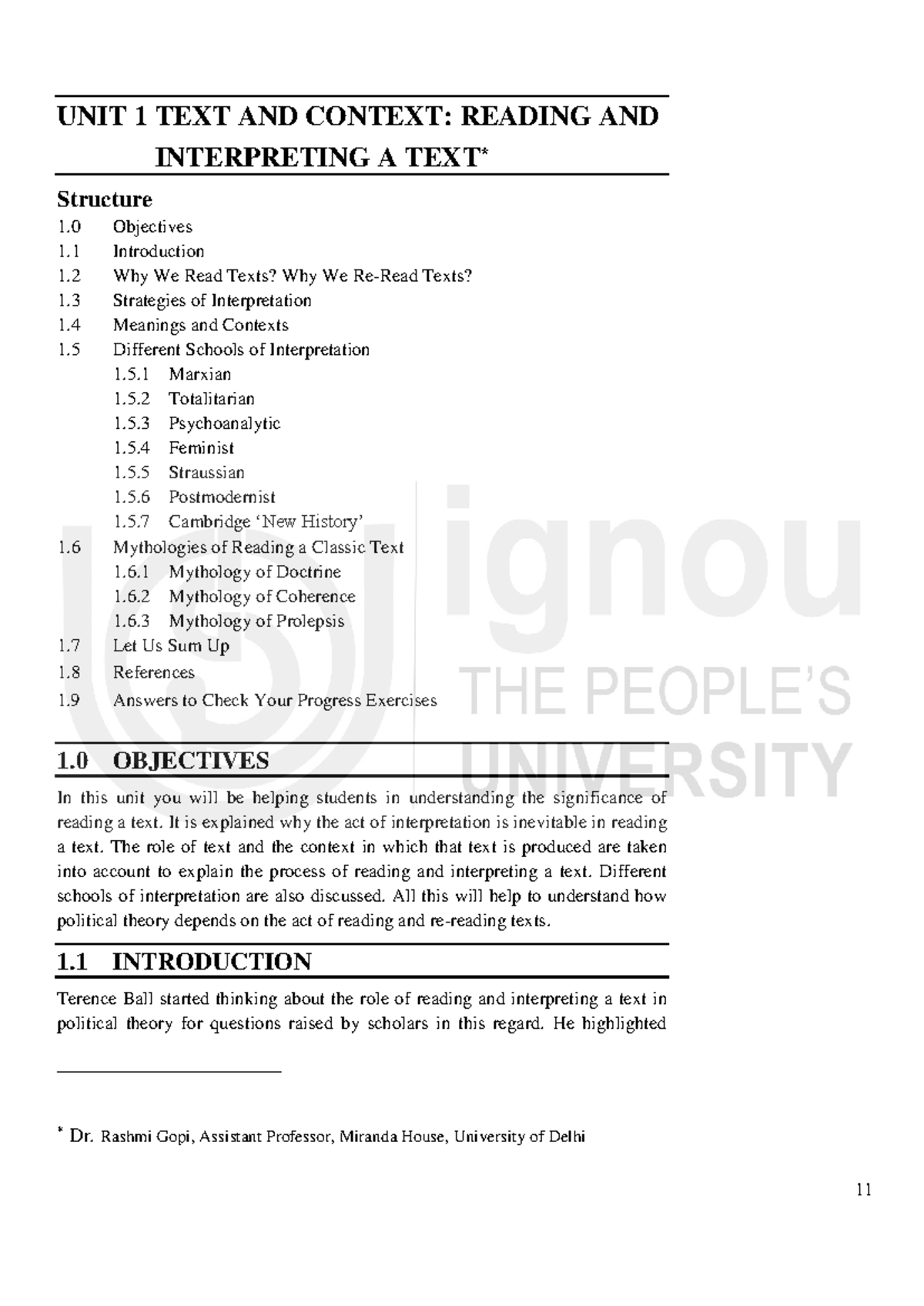 Unit-1 240908 093647 - Note - 11 Text and Context: Reading and UNIT 1 ...