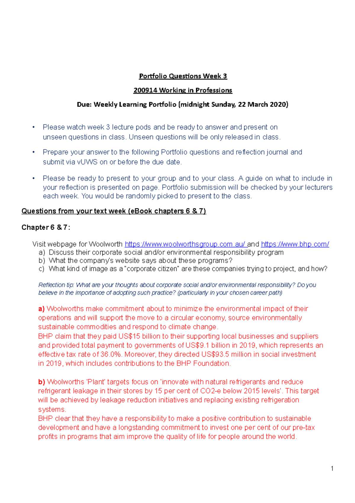 Week 3 Weekly Portfolio Questions Answer - Portfolio Questions Week 3 ...