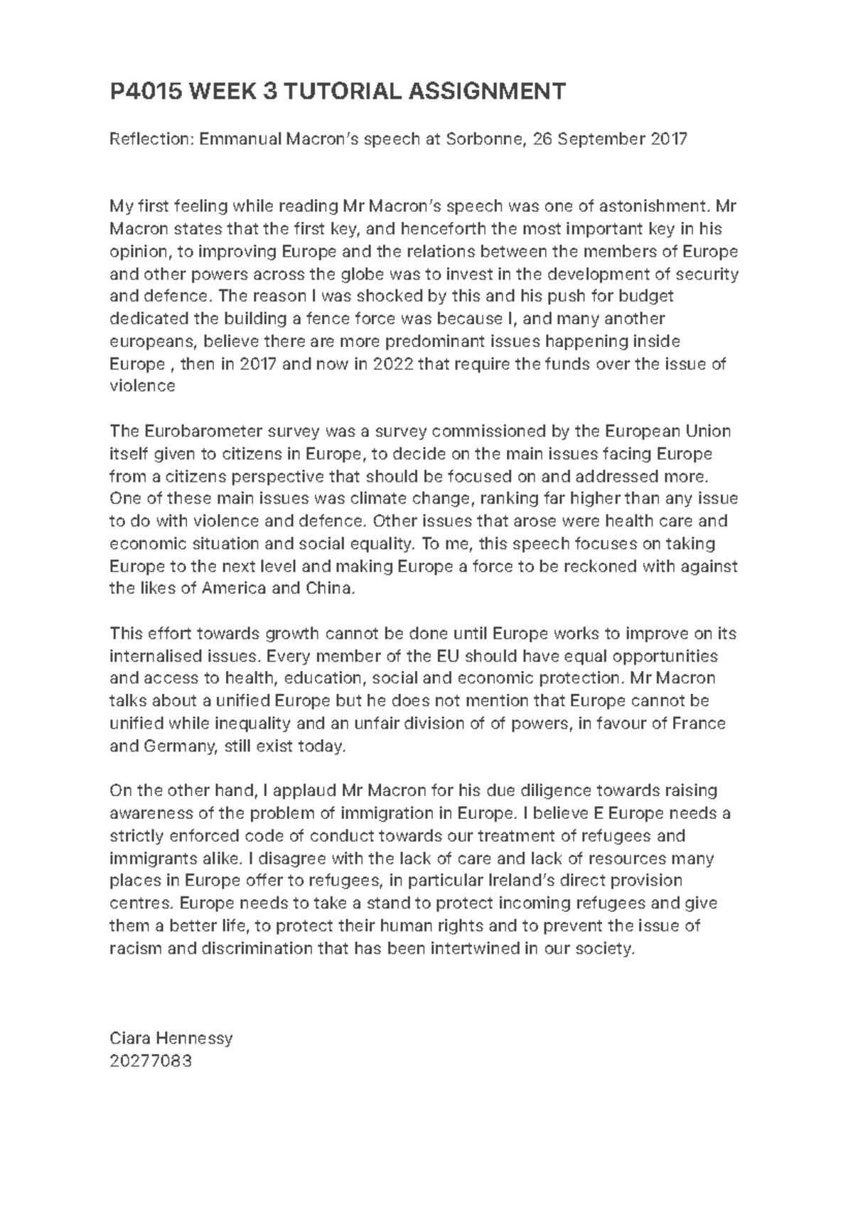 P4015 Week 3 Tutorial Assignment P4015 Week 3 Tutorial Assignment