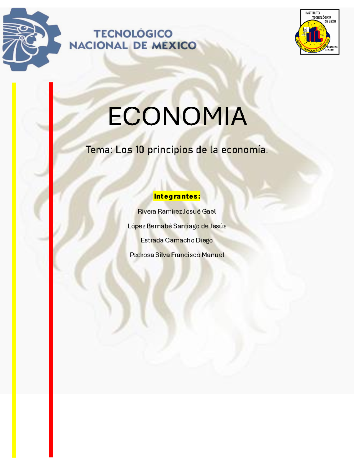Economia - egfe - ECONOMIA Tema: Los 10 principios de la economía ...