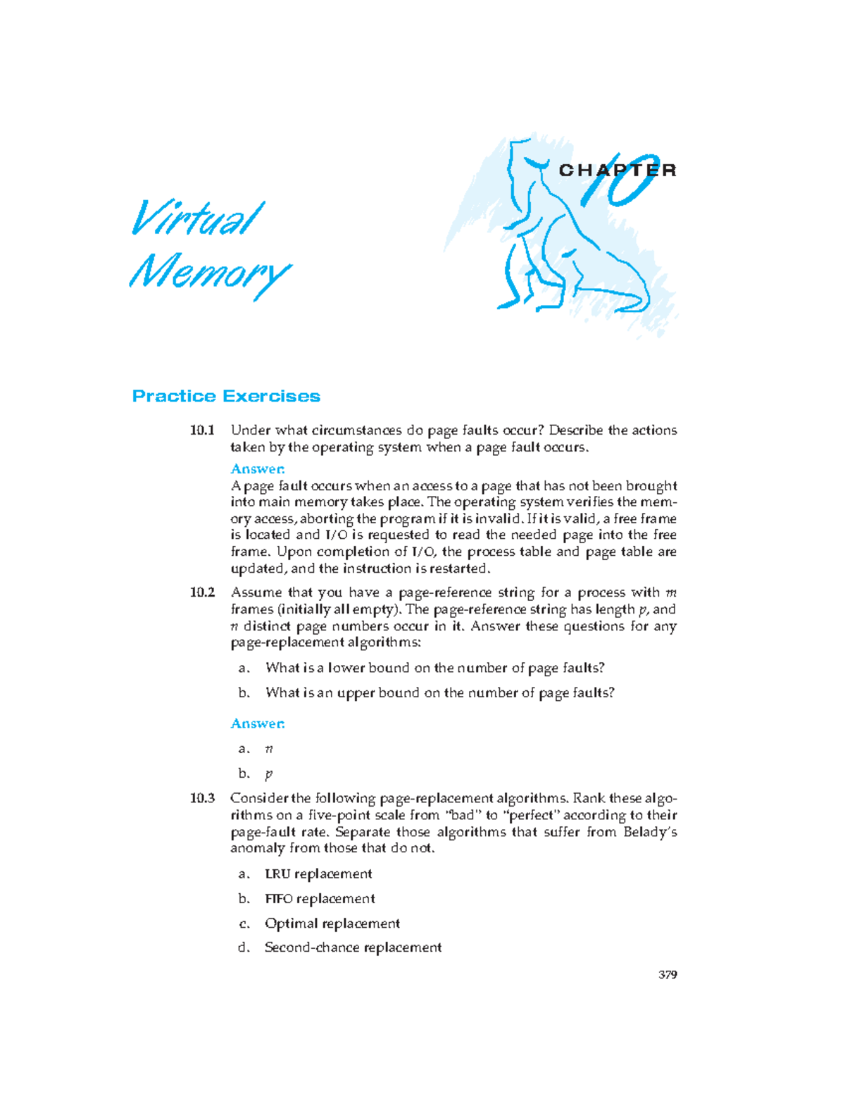 Solutions To Practice Exercises Ch10 10 C H A P T E R Virtual Memory Practice Exercises 10