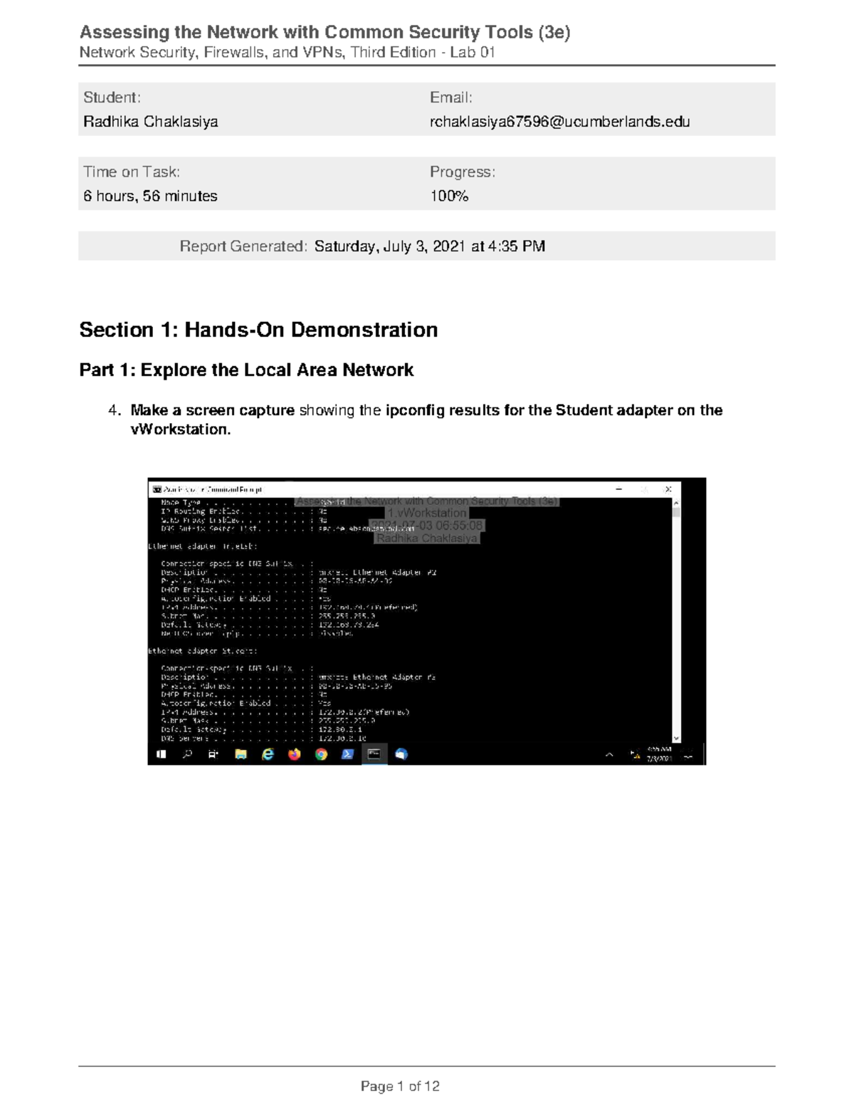 Assessing the Network with Common Security Tools 3e - Network Security ...