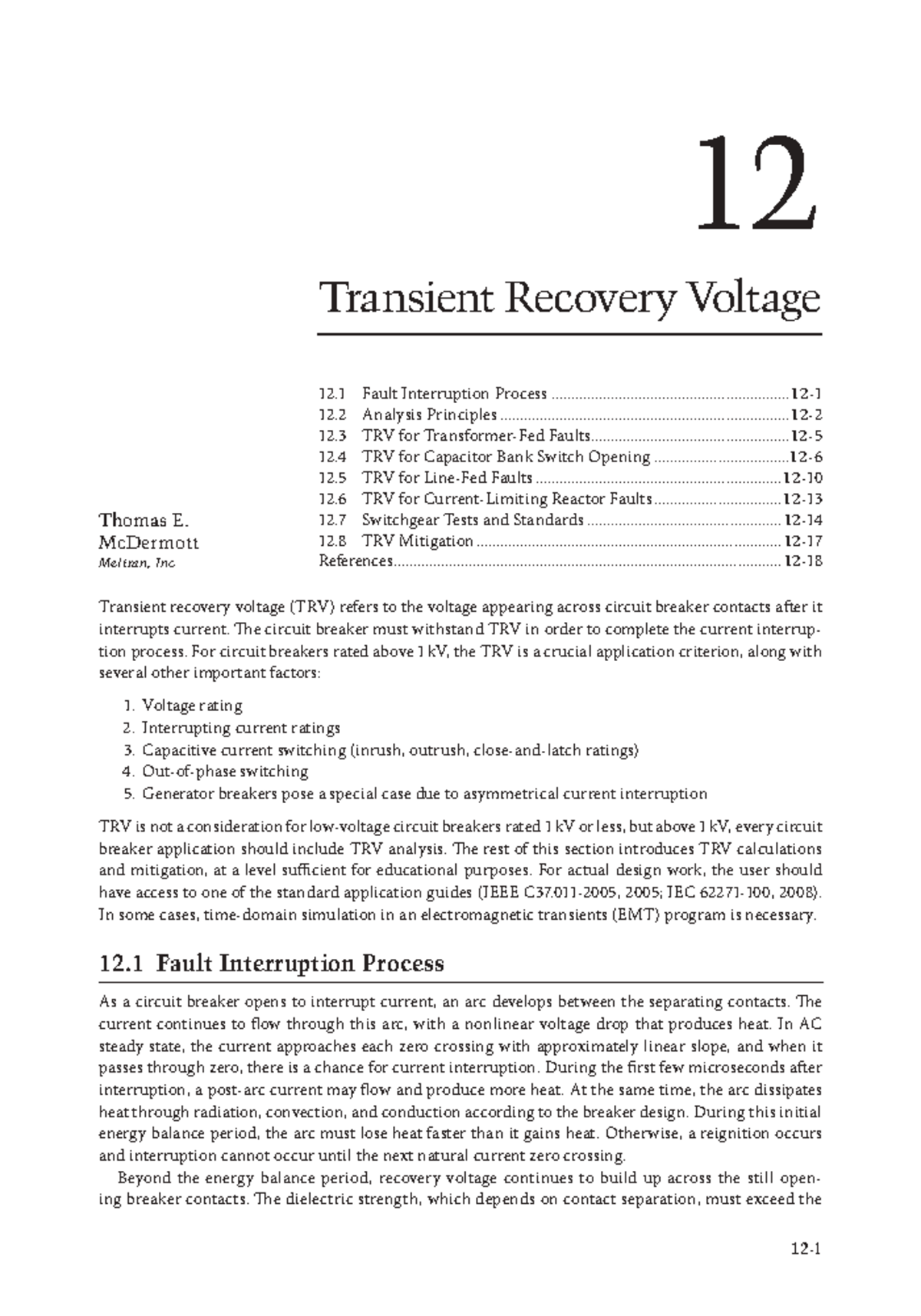 Power Systems (41) - 12 - Transient recovery voltage (TRV) refers to ...