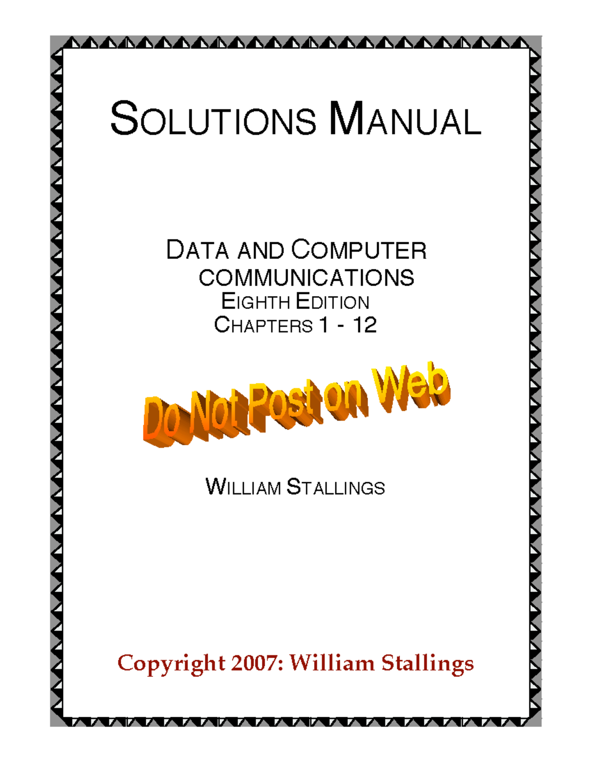 DATA AND Computer Communications Eighth - SOLUTIONS MANUAL DATA AND COMPUTER COMMUNICATIONS ...