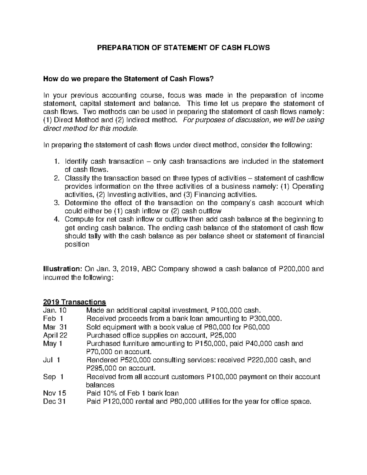 Cash Flow Statement - PREPARATION OF STATEMENT OF CASH FLOWS How do we ...