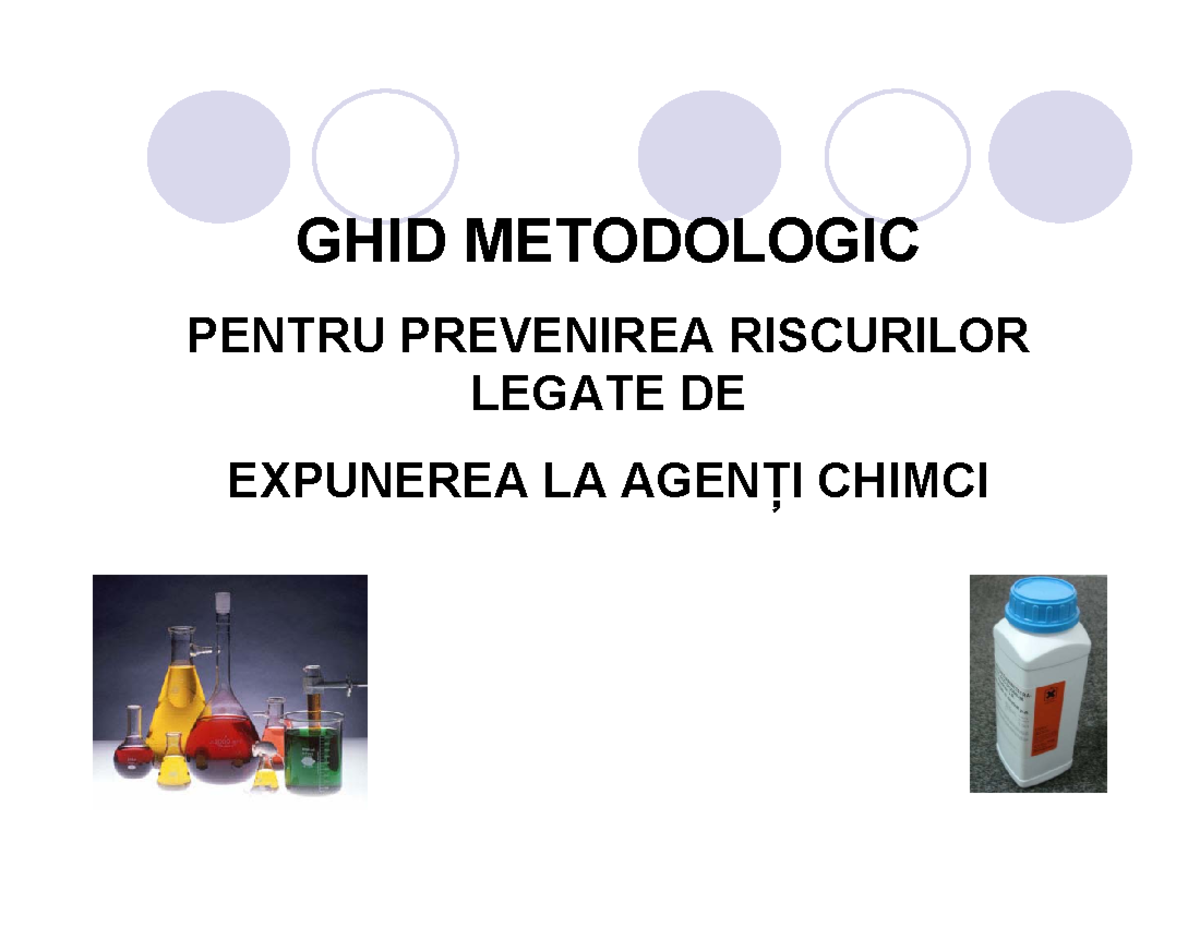 Ghid metodologic utilizare substante chimice - GHID METODOLOGIC PENTRU ...