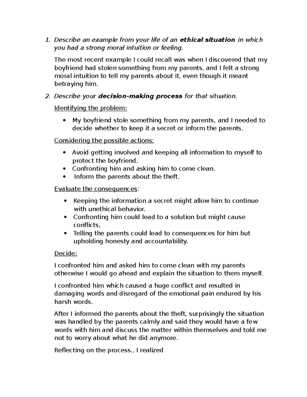 1-2 Journal reflection ethical int - Describe an example from your life ...