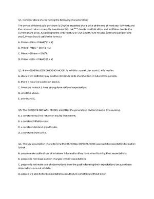 Chapter 6 Sample MCQs - Practice MCQS with answer - 1)If a corporation begins to suffer large ...