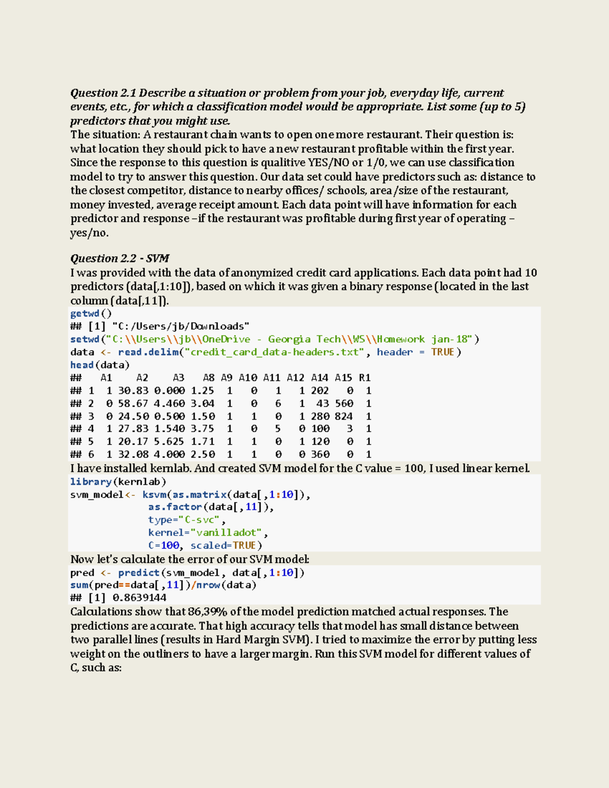 Hw1 Prob 3 Hw1 Solutions Question 2 Describe A Situation Or Problem From Your Job Everyday