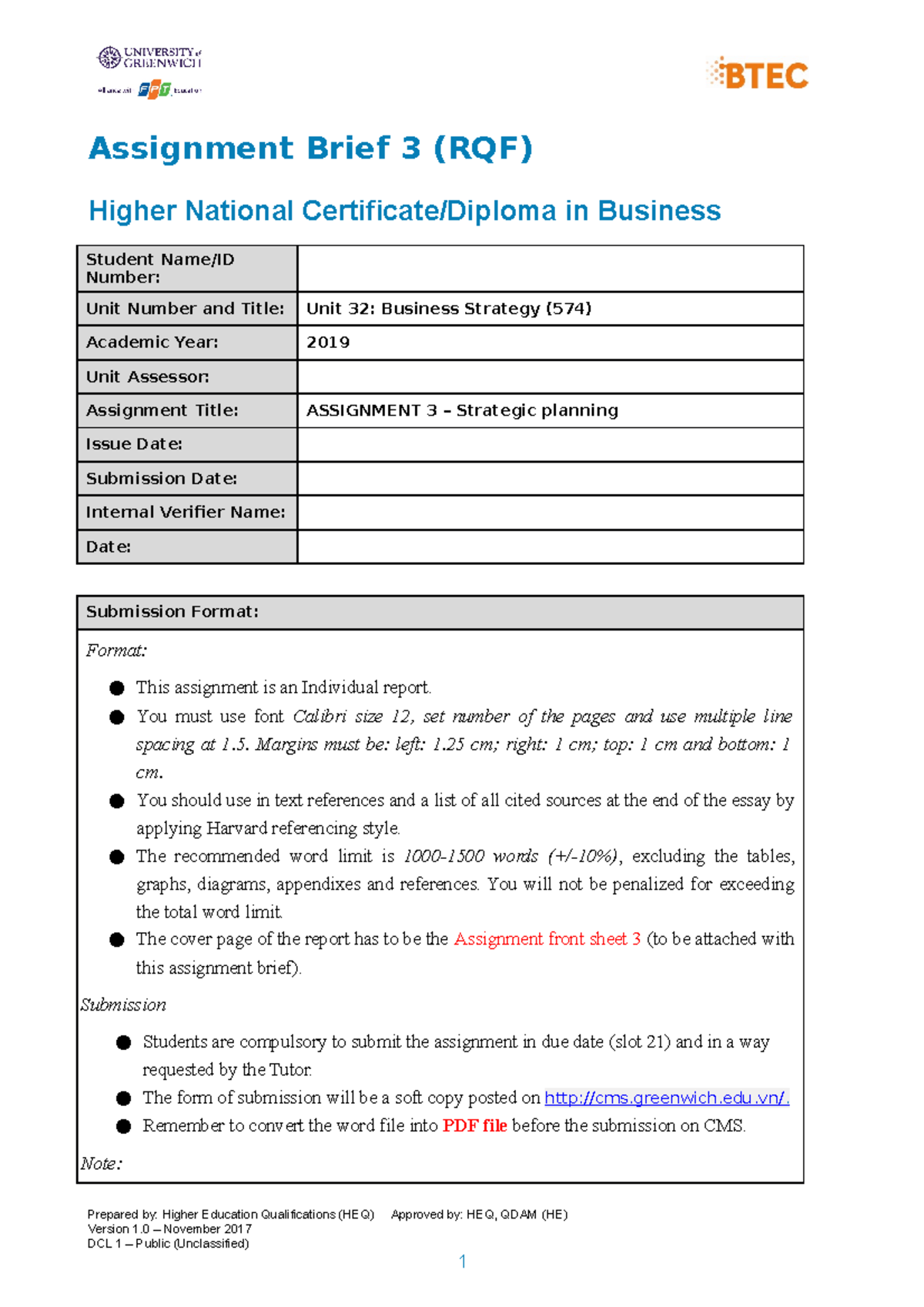 574 Assignment 3 Brief - Assignment Brief 3 (RQF) Higher National Certificate/Diploma in ...